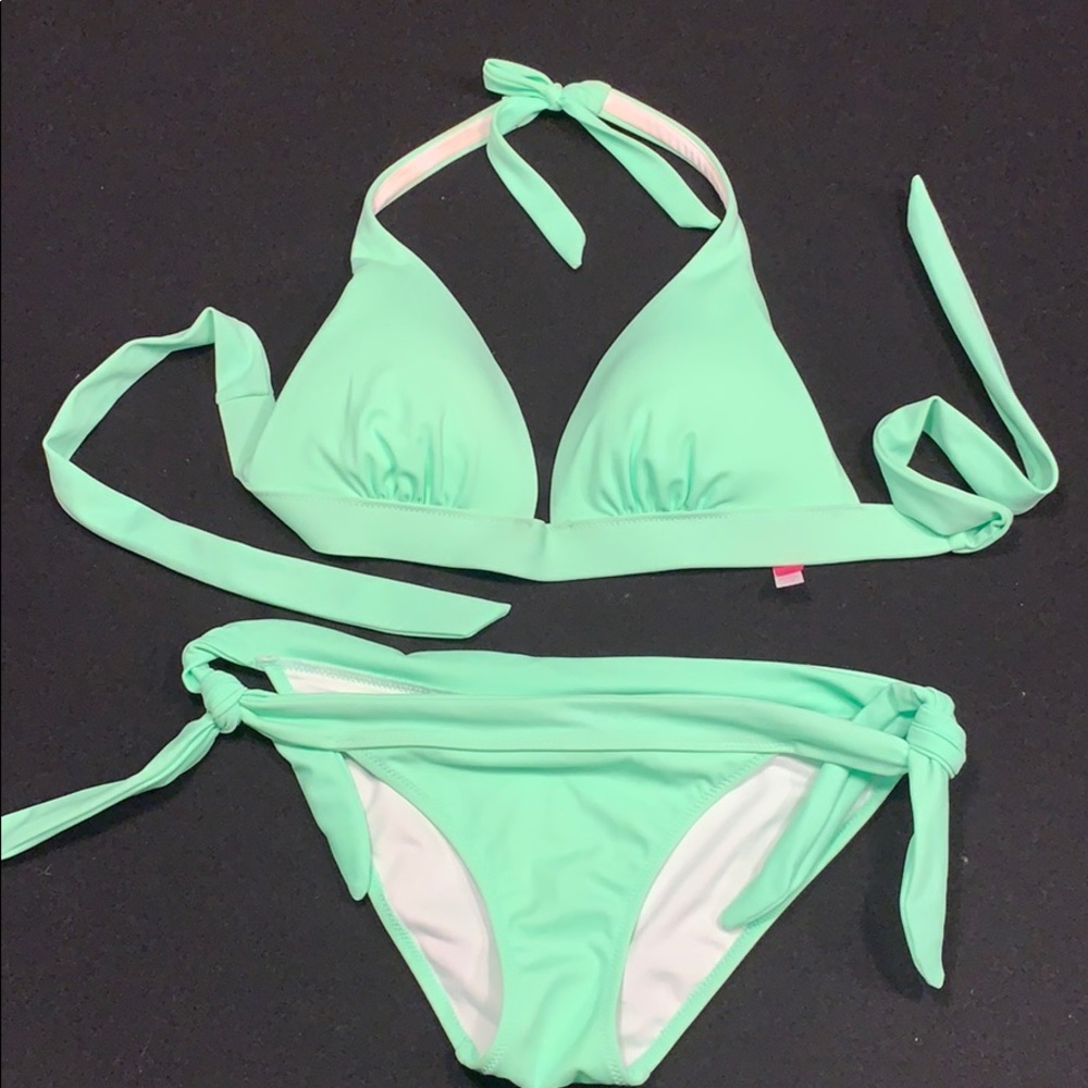 Victorias Secret Mint Green Bikini Top And Bottom Gem